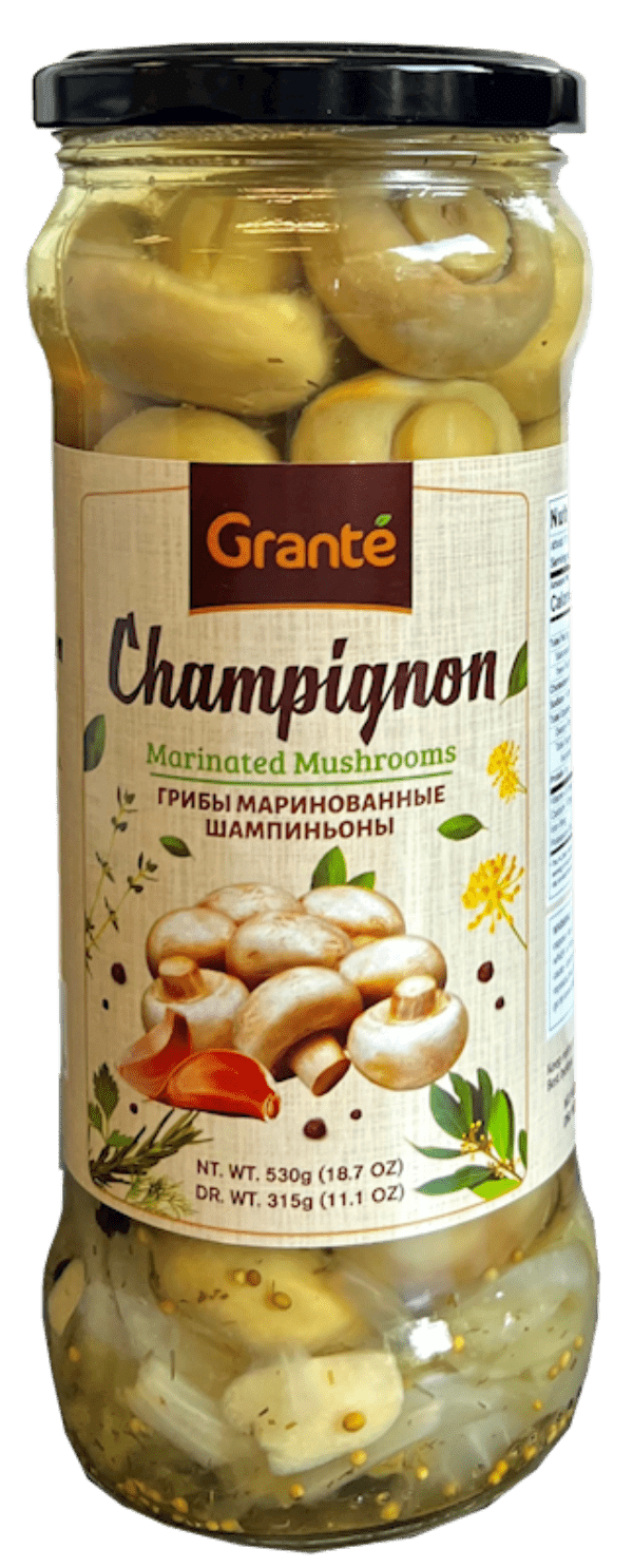 GRANTE Mushrooms Marinated Champignon Whole, 580ml Jar — European Food ...