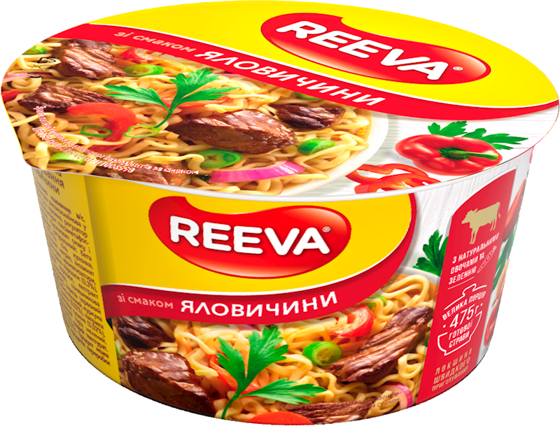 Instant noodles with Beef flavor REEVA — European Food and Gifts